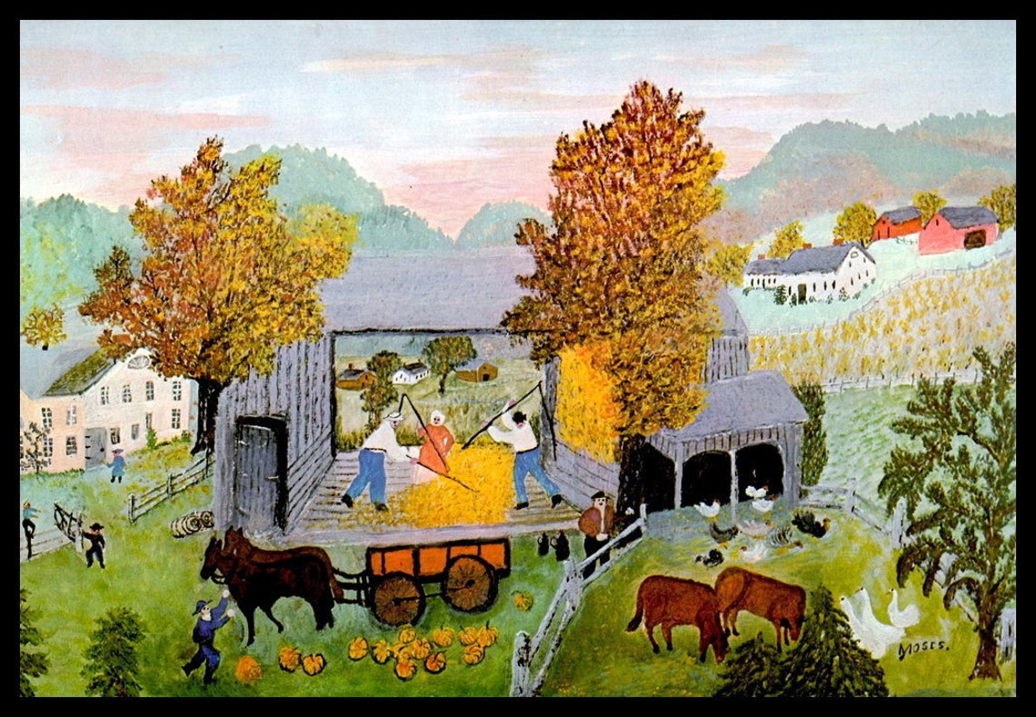 Grandma Moses, Grandma Moses Print, Country Decor, Primitive, Folk Art ...