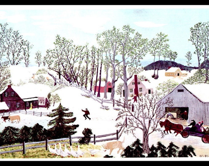Grandma Moses, Grandma Moses Print, Country Decor, Primitive, Folk Art ...