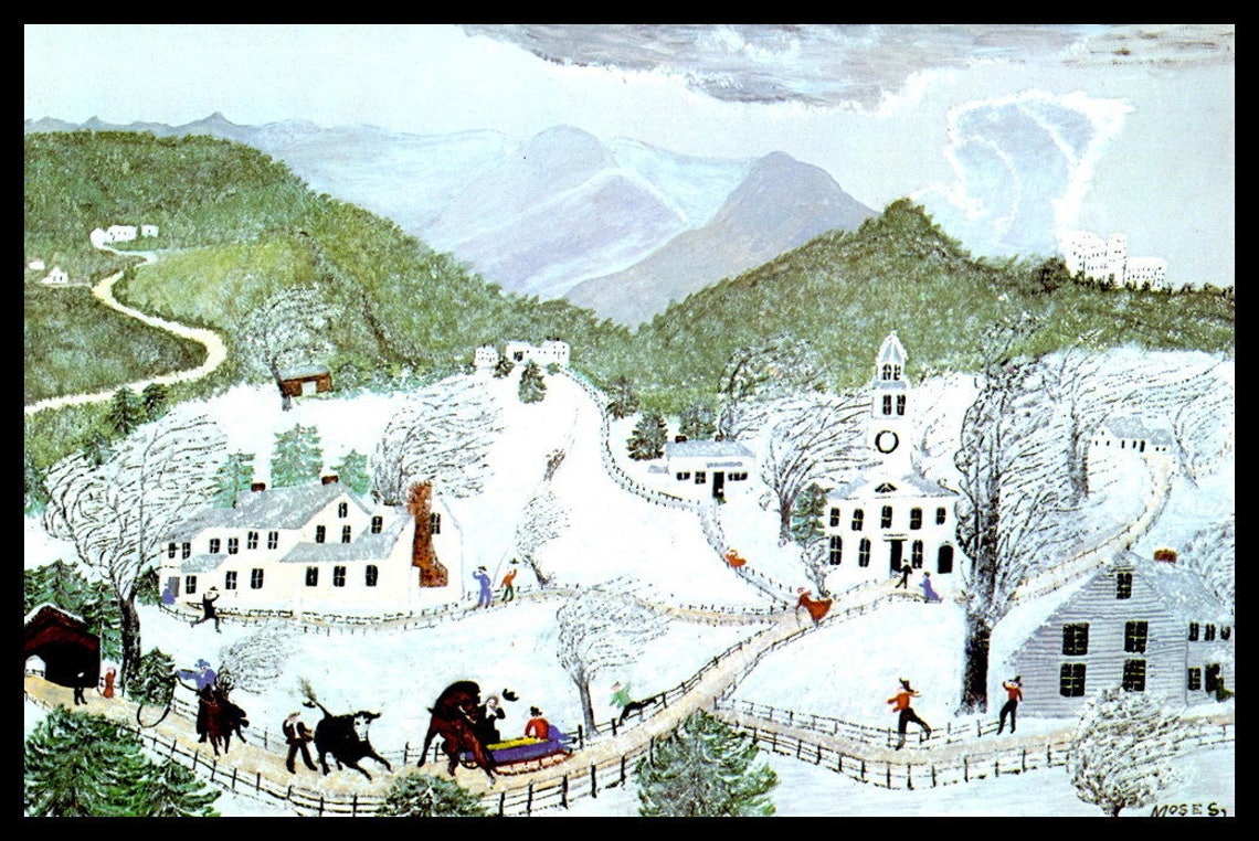 Grandma Moses Grandma Moses Print Vintage Americana Country | Etsy