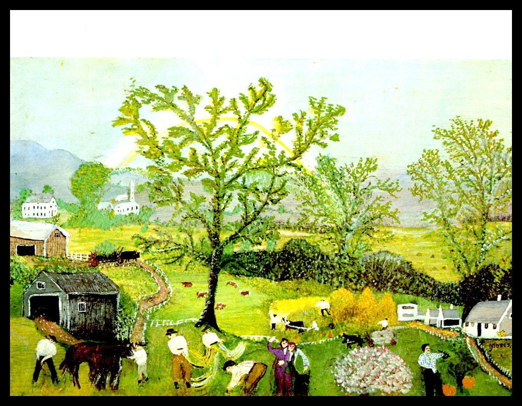 Grandma Moses Grandma Moses Print Vintage Americana Country | Etsy