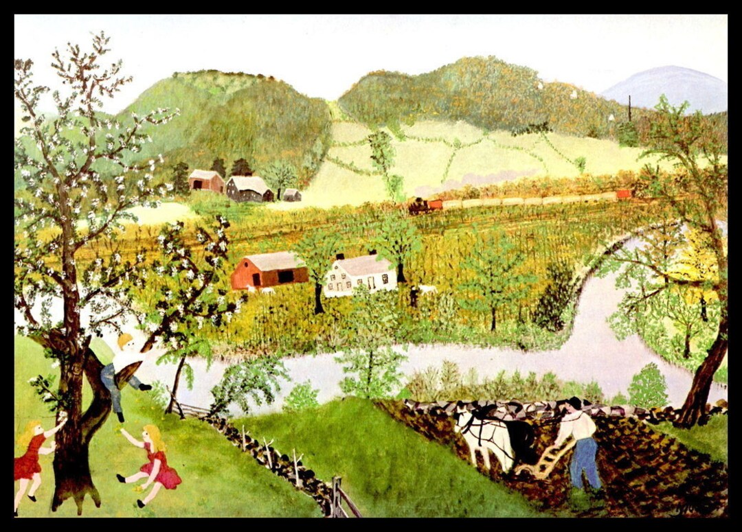 Grandma Moses, Grandma Moses Print, Vintage Americana, Country Home ...