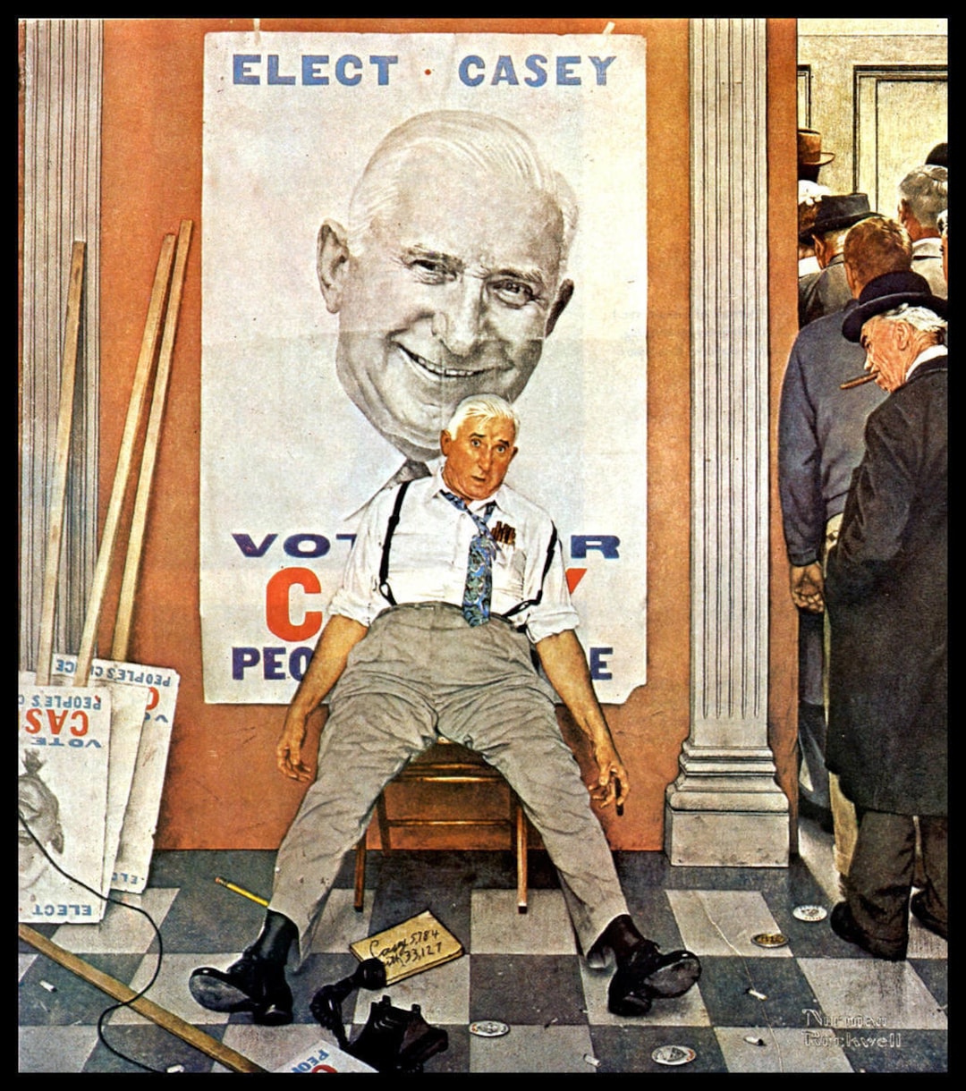Norman Rockwell Print, "elect Casey" Original Painting for Post Cover ...