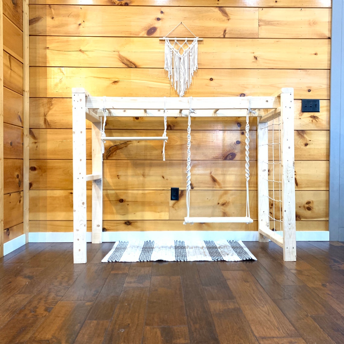 Indoor Swing Set Wood Jungle Gym Wooden Playground Toddler - Etsy