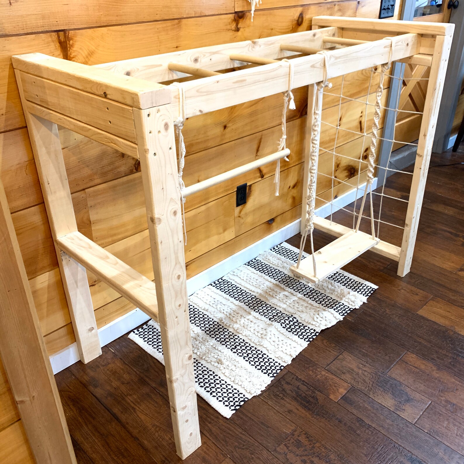 Indoor Swing Set Wood Jungle Gym Wooden Playground Toddler - Etsy