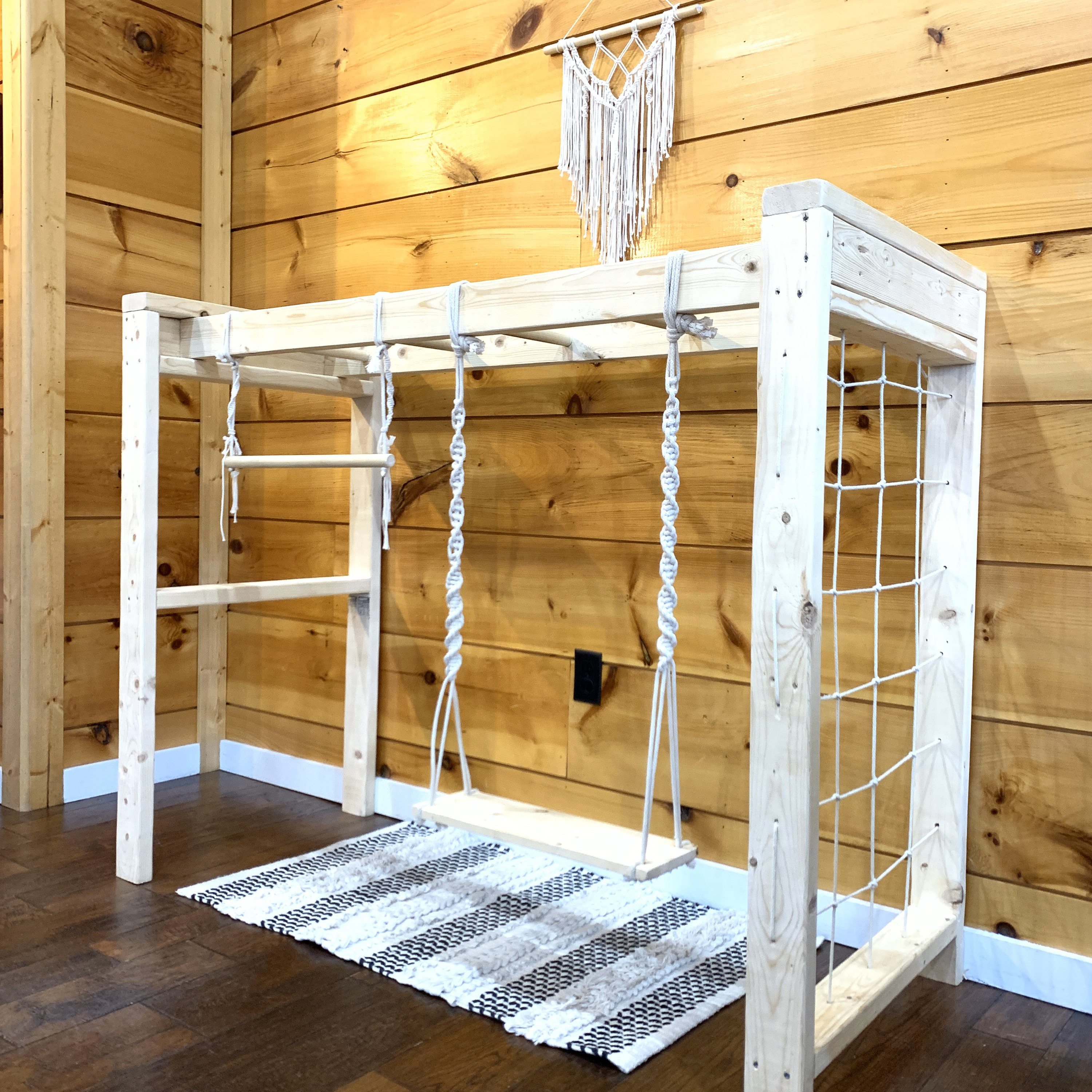 Indoor Swing Set Wood Jungle Gym Wooden Playground Toddler | Etsy