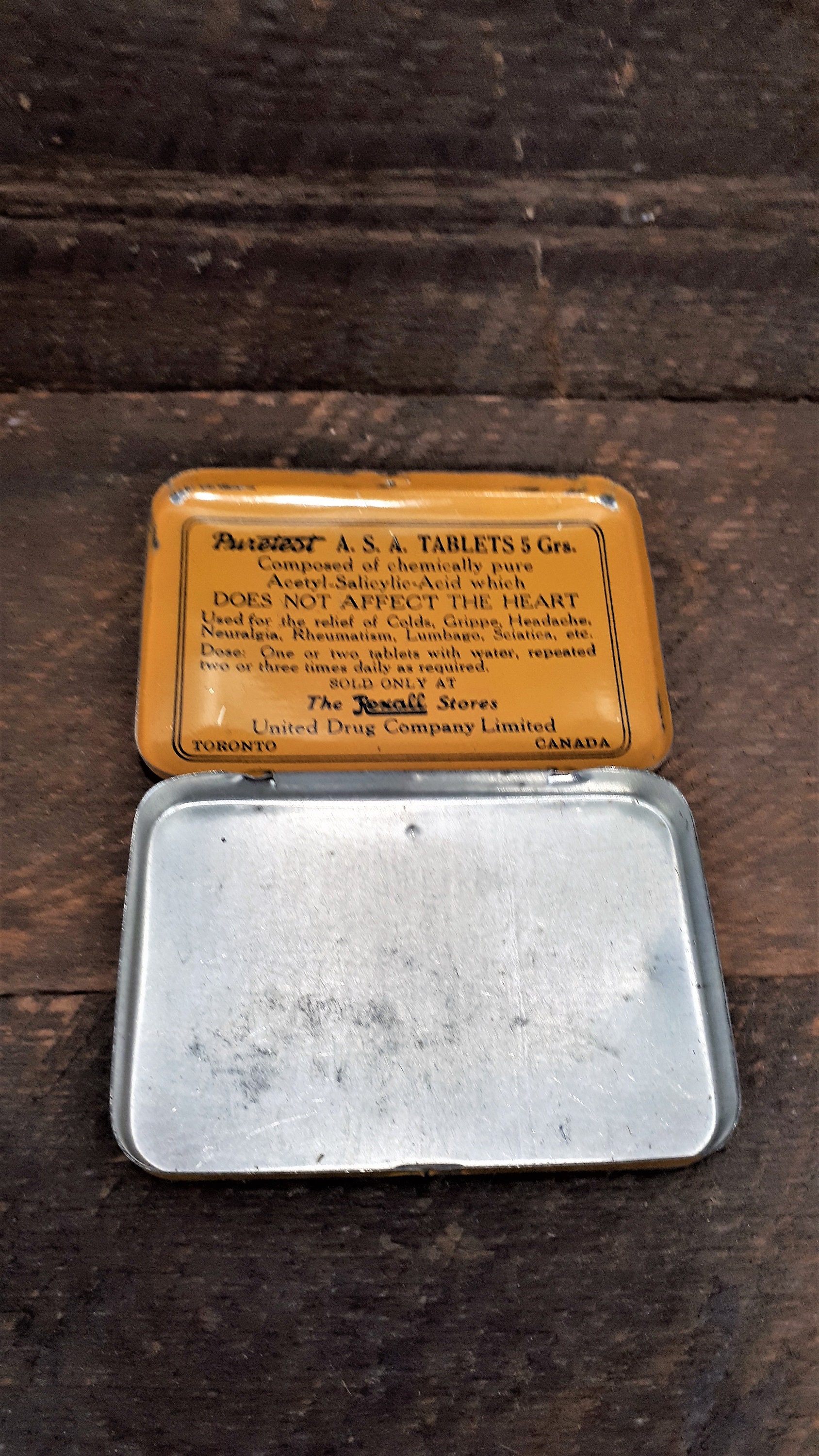 Vintage Puretest A.S.A. Tablets Tin - Etsy