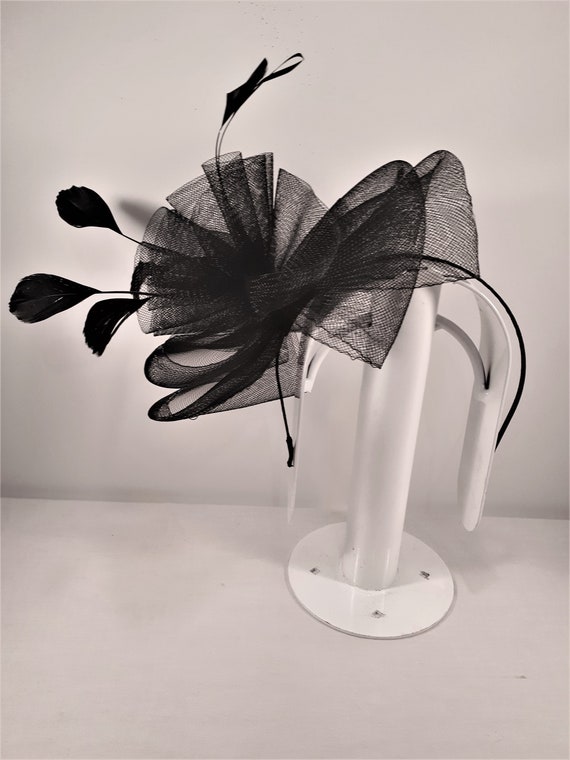 Vintage Fascinator Netted With Feathers Headband 1950… - Gem