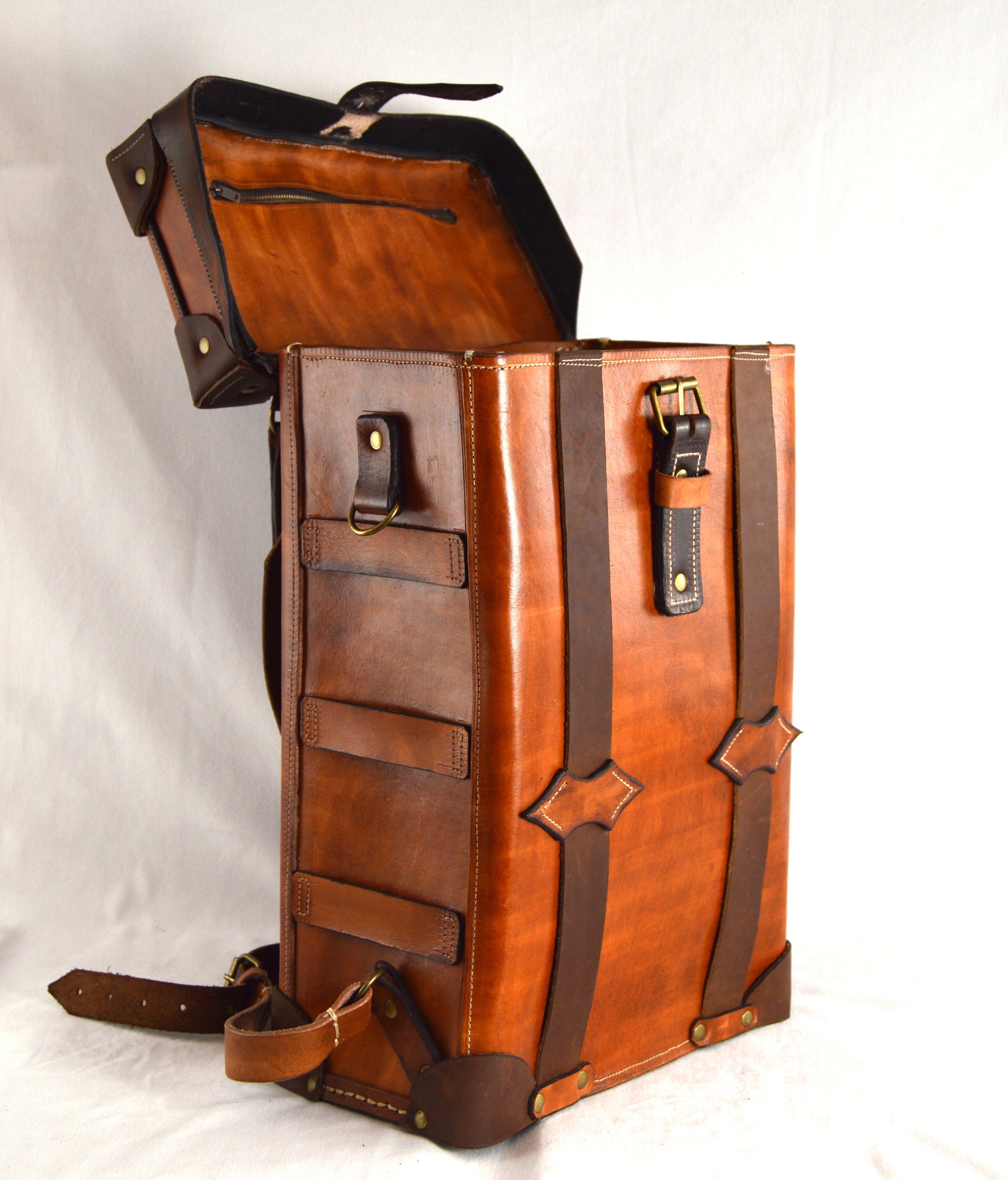 Leather Backpack, Steamer Pack, Backpack for Men, 15" Laptop Bag ...