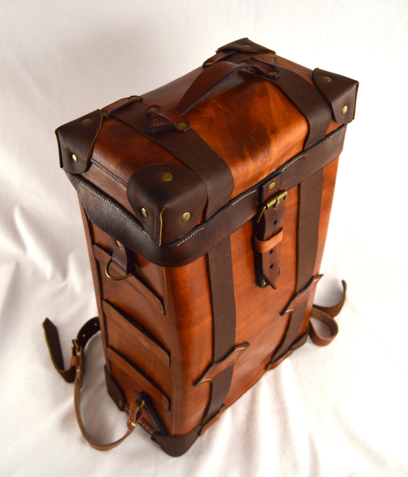 Leather Backpack, Steamer Pack, Backpack for Men, 15" Laptop Bag ...