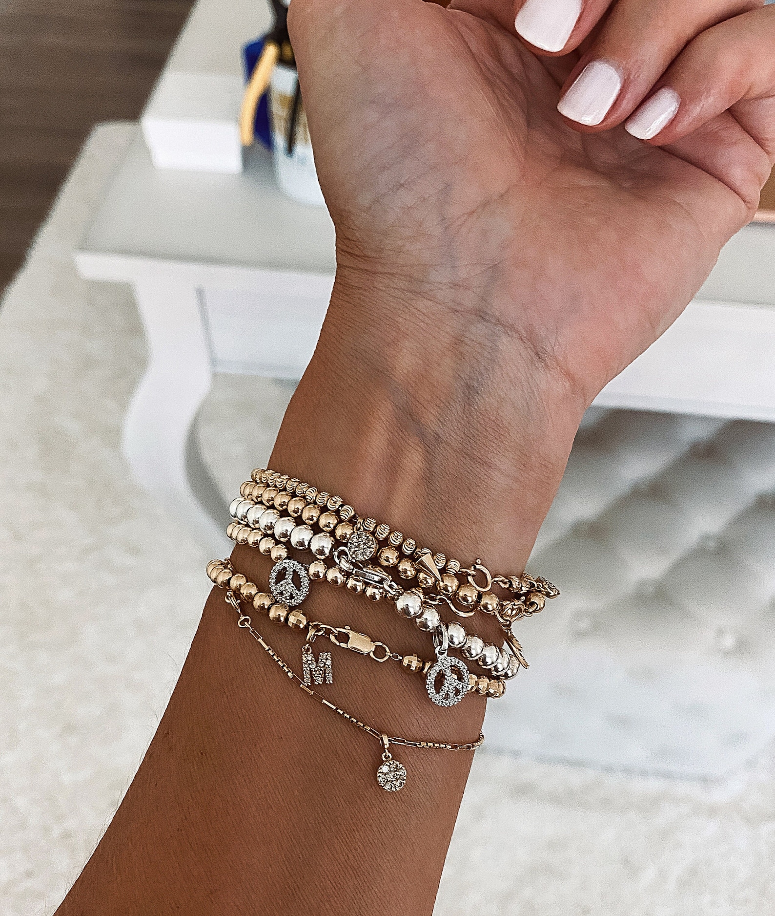 Diamond-cut Bead Bracelet - Etsy