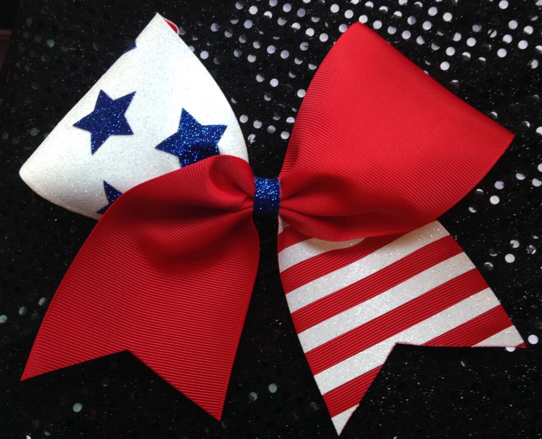 Cheer Red, White and Blue 3" Cheer/softball Bow - Etsy