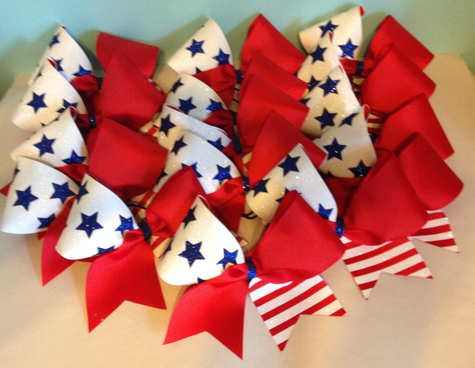 Cheer Red White and Blue 3 Cheer/softball Bow - Etsy