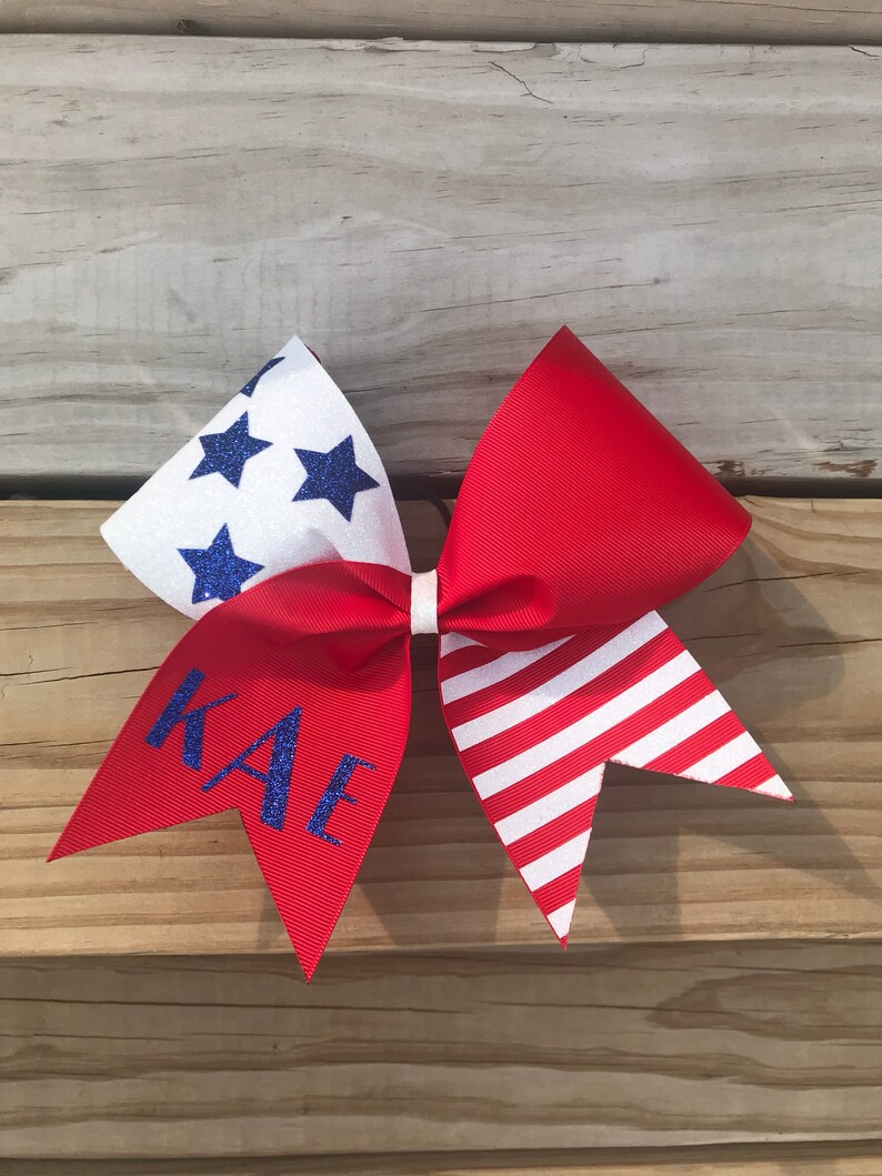 Cheer Red White and Blue 3 Cheer/softball Bow - Etsy