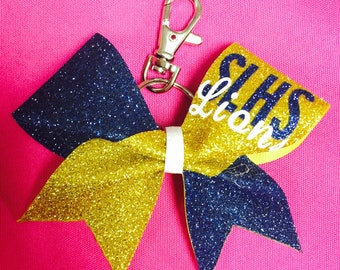 Cheer Bow Key Chain With Name on TAIL Onlyglitter Bow one - Etsy