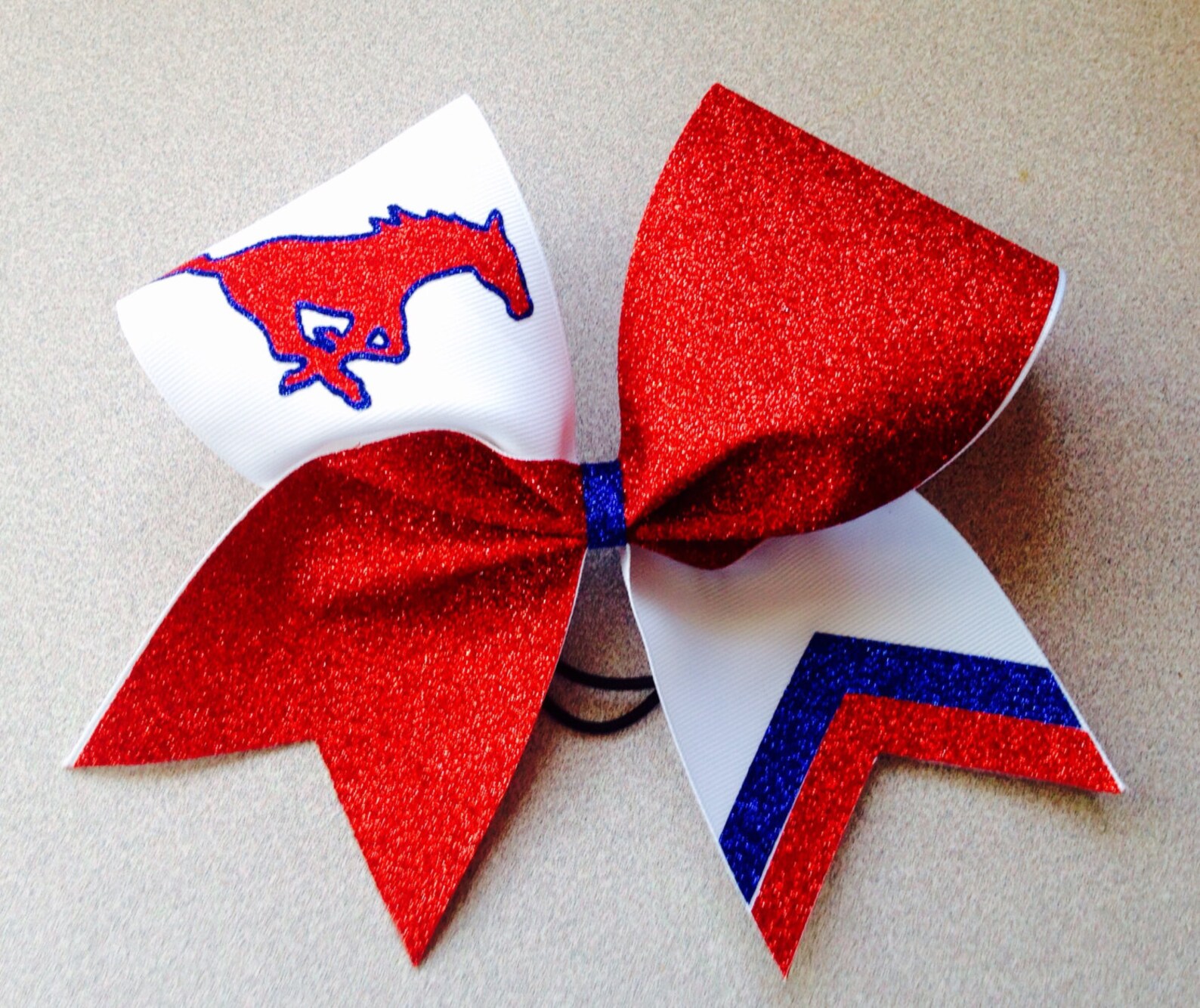 Cheer 2 Color Glitter Custom Logo Bow - Etsy