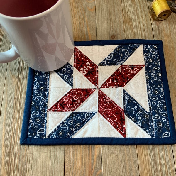 Quilted Mug Rug - Etsy