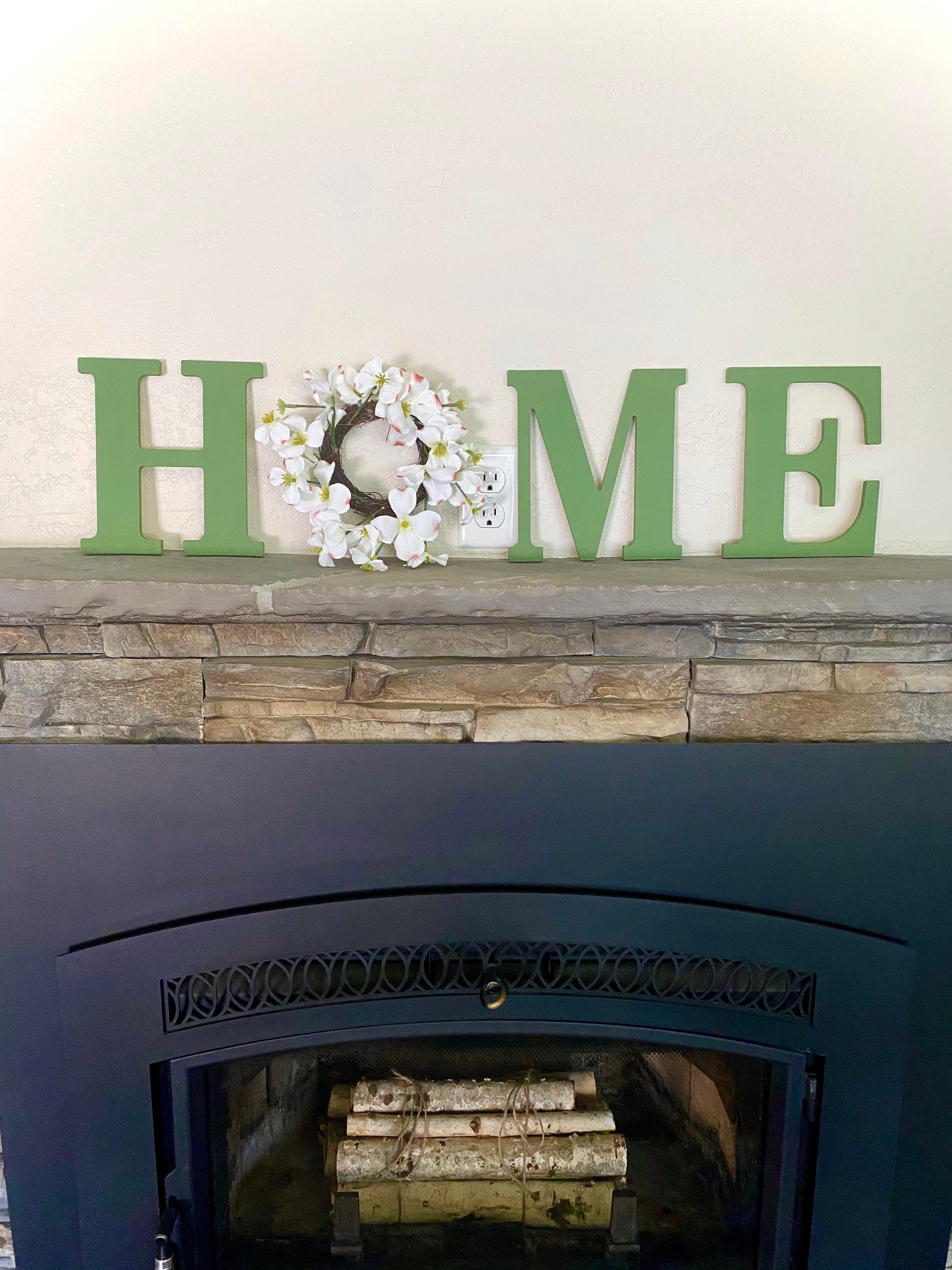 Home Letters Sign With Wreath - Etsy