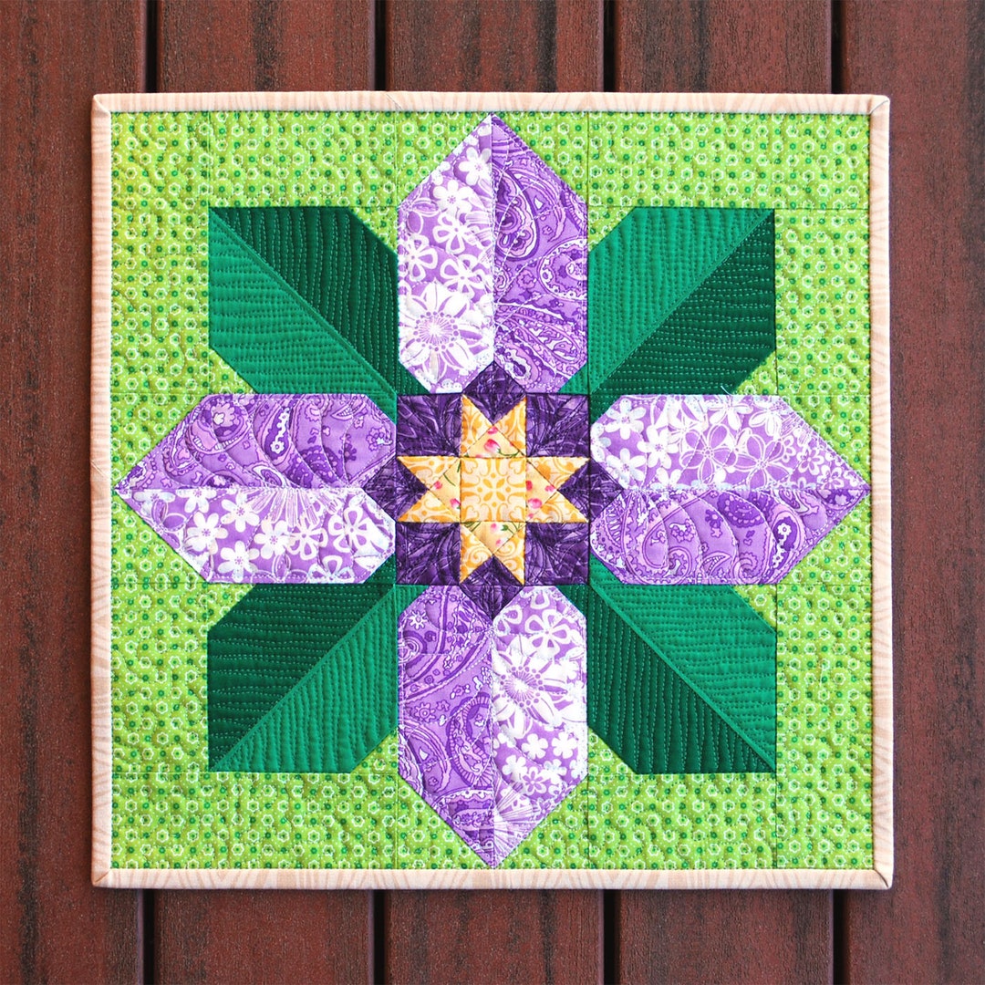 Mini Quilt Pattern "pick Me a Flower" Scrap Quilt PDF Pattern - Etsy