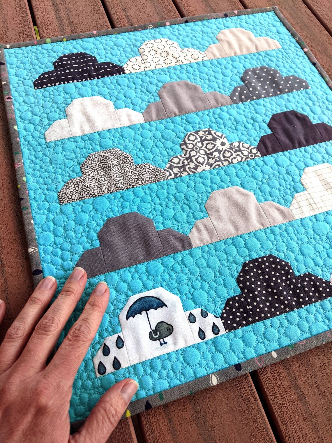 Cloud Mini Quilt Pattern PDF Cloudy Skies Beginner | Etsy