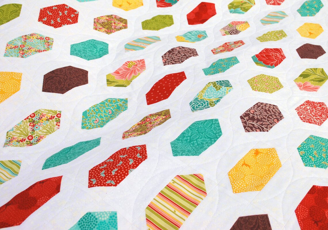 Hexagon Lozenge PDF Quilt Pattern cough Drop. | Etsy Australia