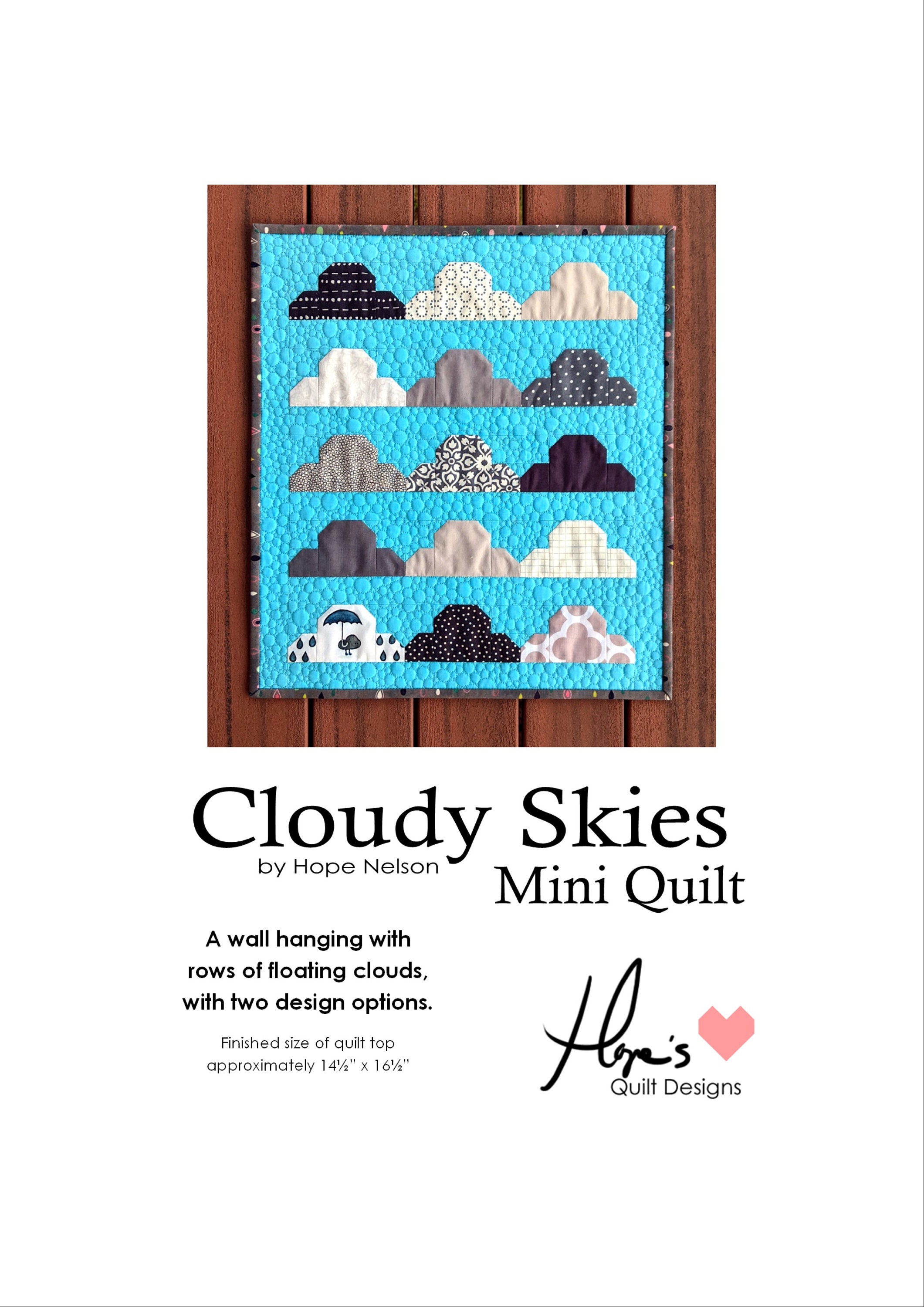 Cloud Mini Quilt Pattern PDF - Cloudy Skies - Beginner Friendly Scrap ...