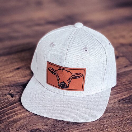 Cow Tag Baseball Cap Trucker Style Hat Structured Leather - Etsy