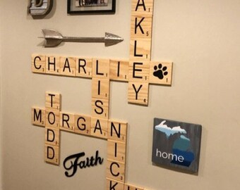 Scrabble tiles wall | Etsy