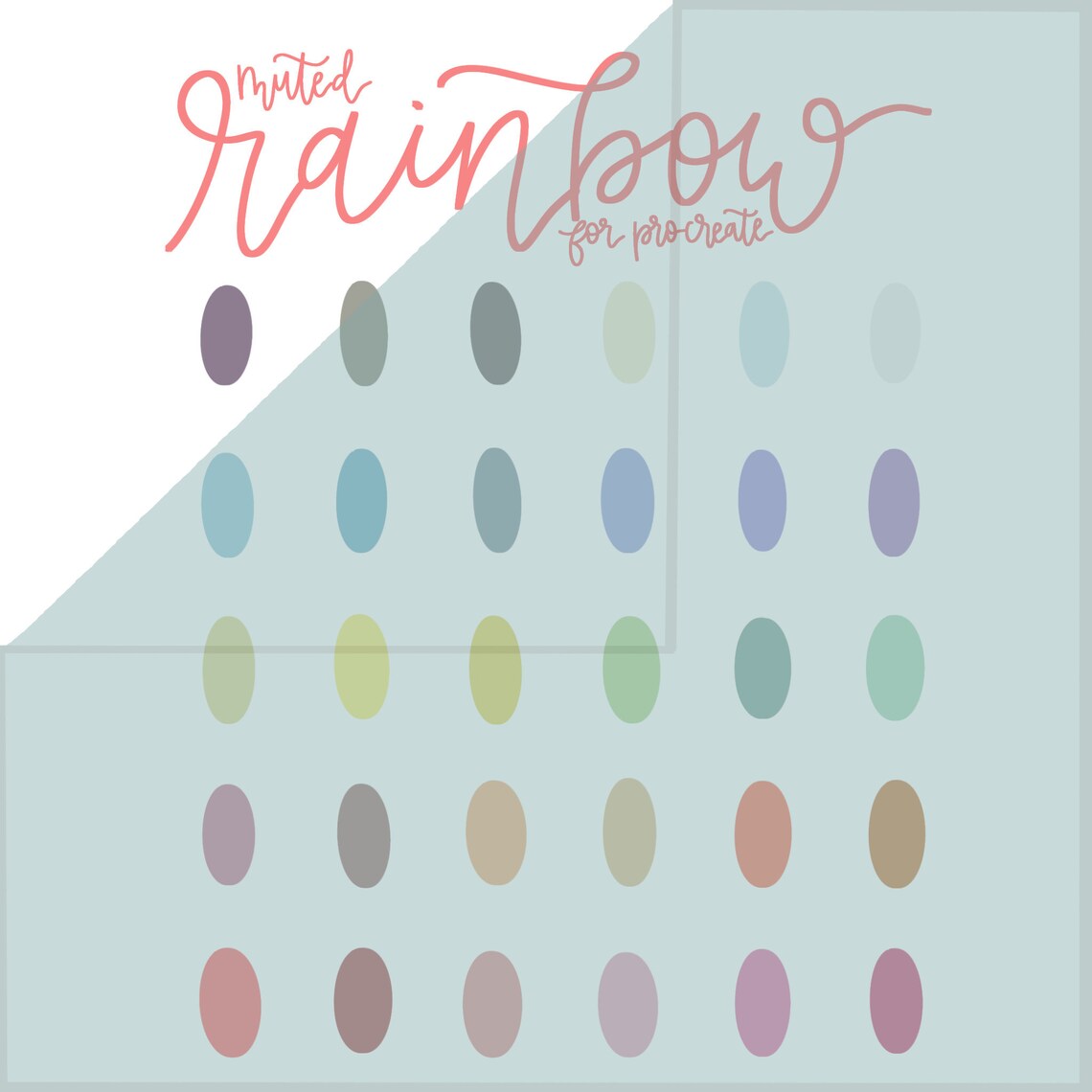 Digital Drawing Color Palette, Rainbow Themed Color Palette, Procreate ...