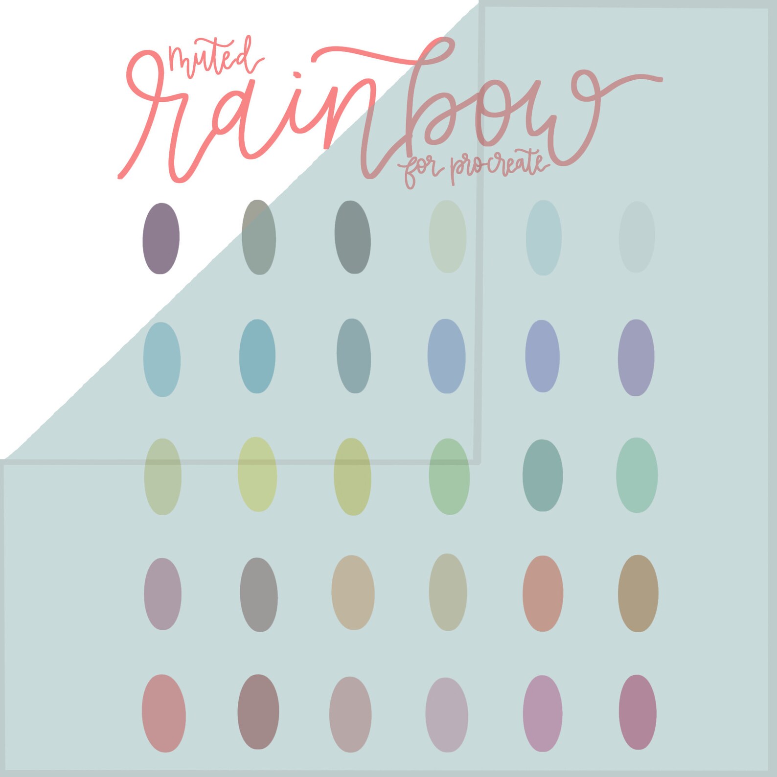 Digital Drawing Color Palette, Rainbow Themed Color Palette, Procreate ...