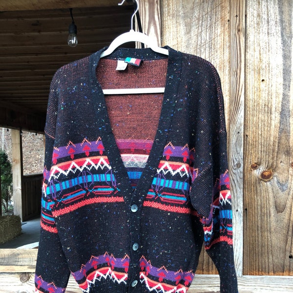 90s Colorful Sweater - Etsy