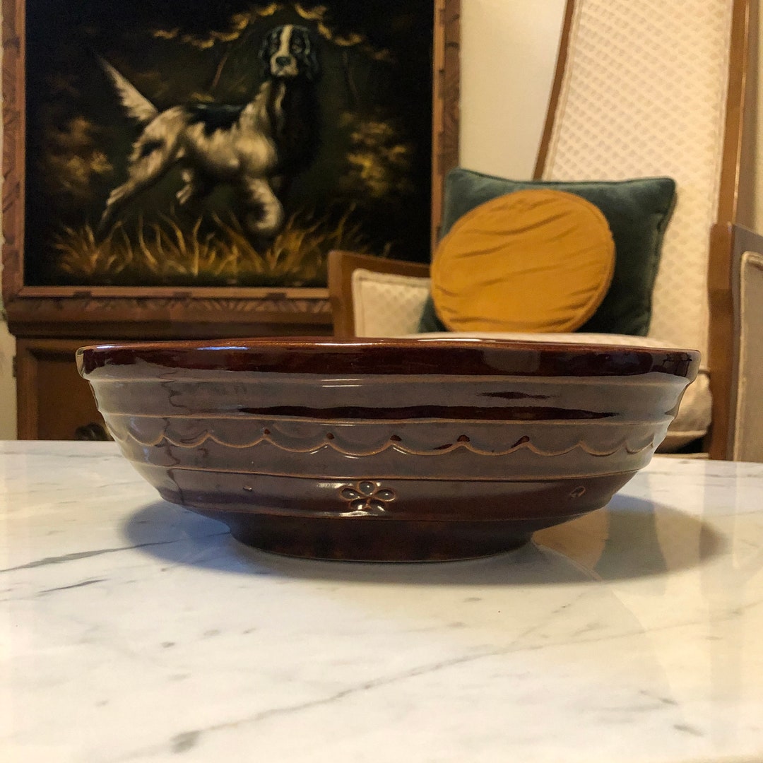 Vintage Marcrest Dot and Daisy Pattern Divided Stoneware Bowl Divided ...