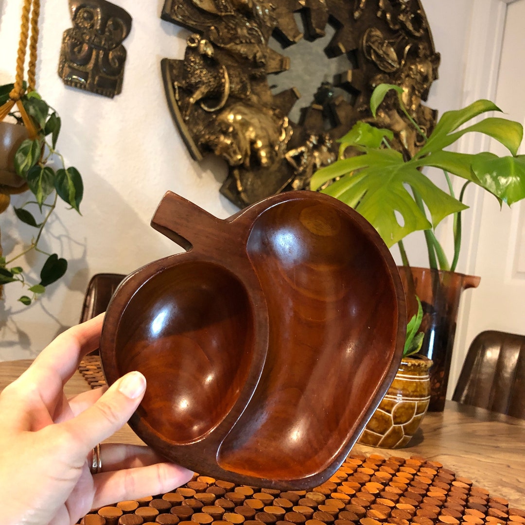 Vintage Wood Mahogany Catch All Dish - Etsy