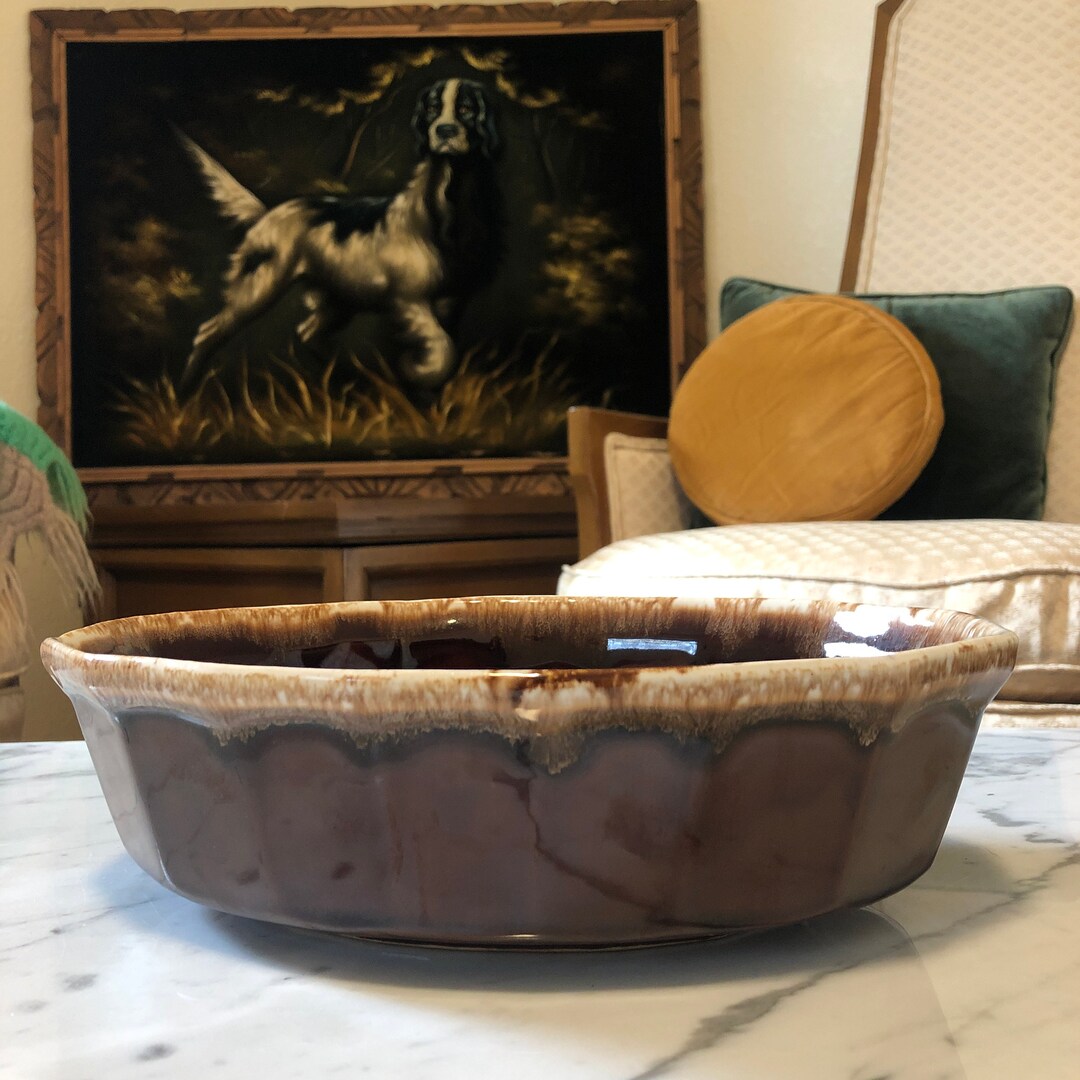 Vintage Mccoy Pottery 7071 Oval Shaped Casserole Dish Stoneware Serving ...
