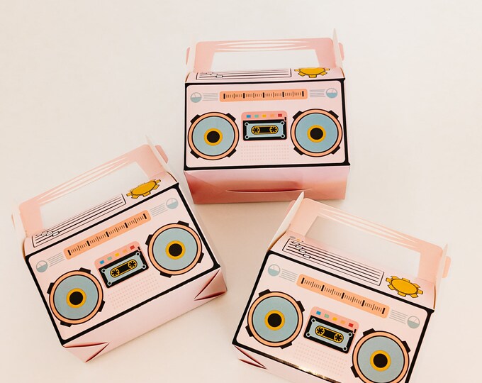 Music Radio Boombox Treat Boxes Music Party Favor Boxes Pink - Etsy