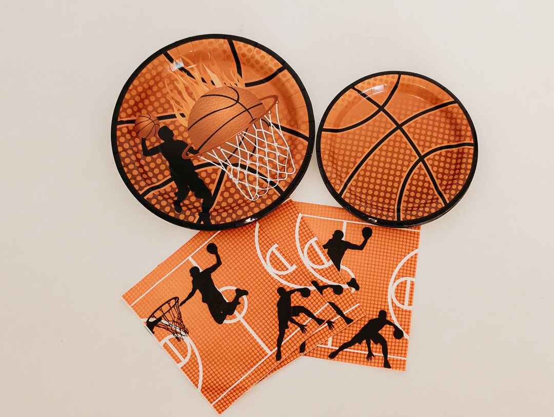 Basketball Plates Basketball Party Plates 7 Inch Plates Sports Party ...