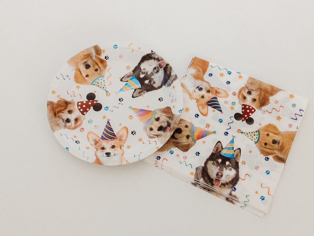 Dog Plates Dog Party Plates 7 Inch Plates Dog Party Plates Puppies ...