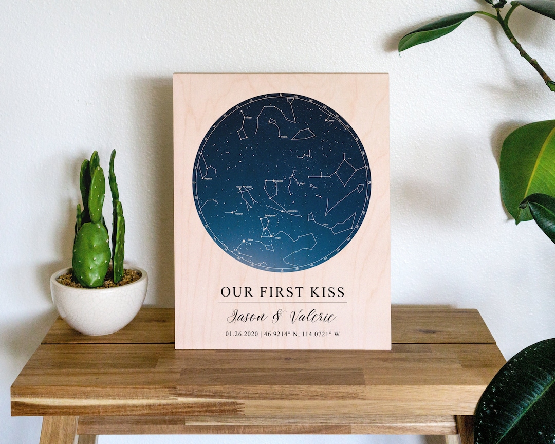 Night Sky Anniversary Star Map Wedding Custom Constellation Map Star ...