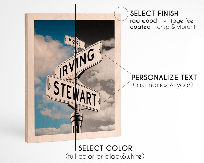 Street Sign With Names Wedding Gift Personalized Engagement - Etsy