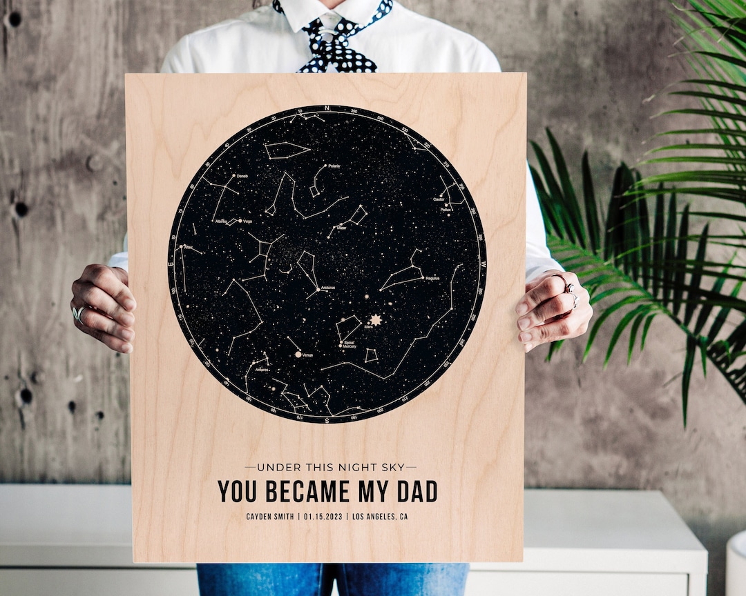 The Night You Became My Dad, Fathers Day Gift From Daughter Star Map ...