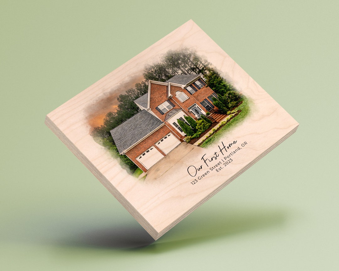 Custom Home Portrait Housewarming Gift First Home Gift Drawing From ...