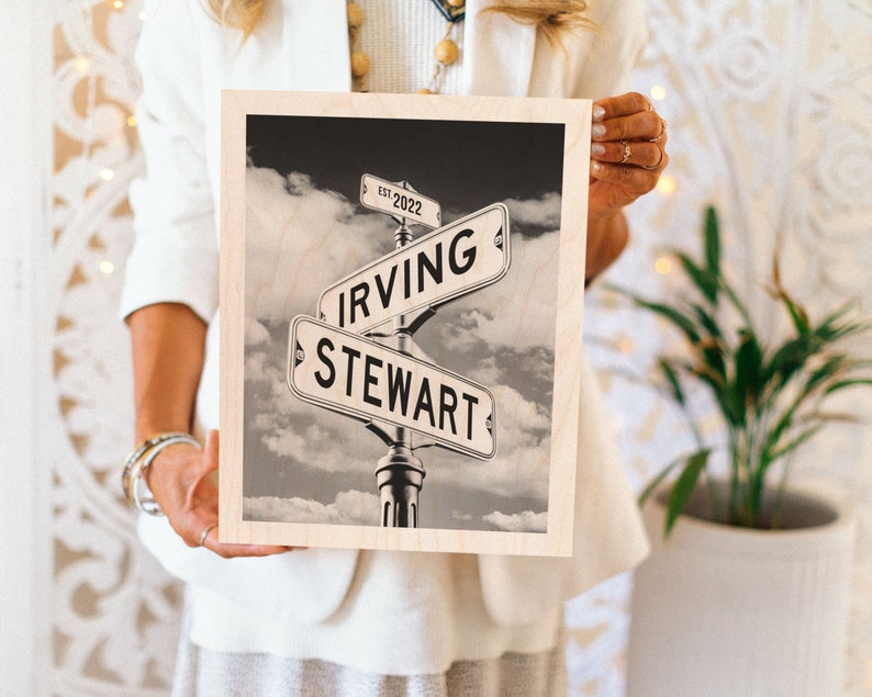 Street Sign With Names Wedding Gift Personalized Engagement - Etsy