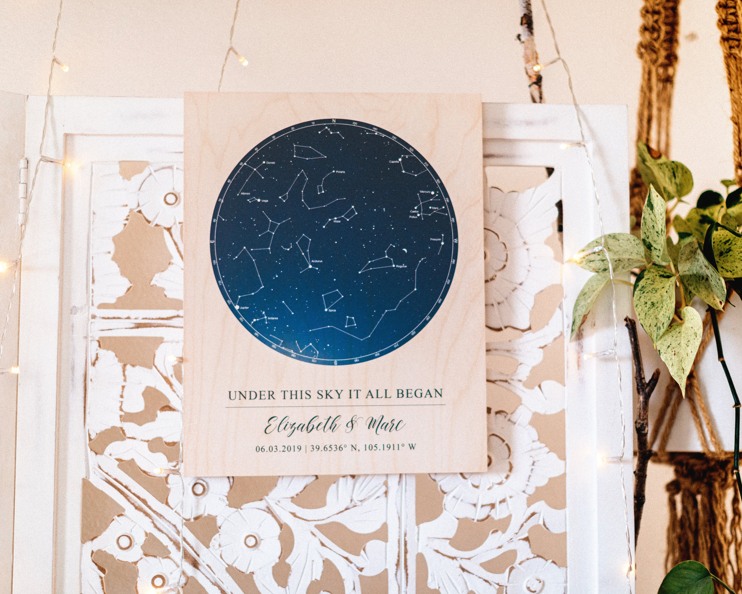 Wedding Gift Personalized Constellation Map Night Sky Custom | Etsy