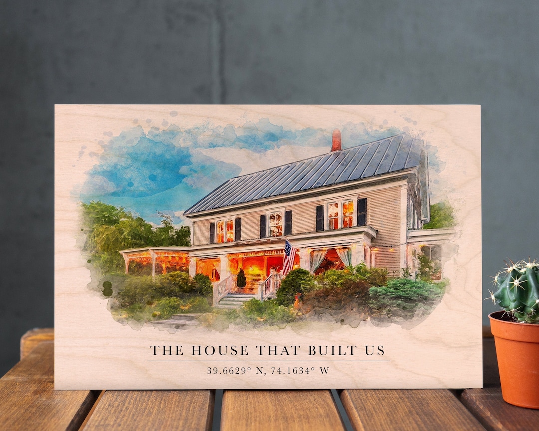 Home Portrait From Photo Custom Housewarming Gift Our First Home Custom ...