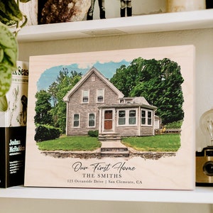 Custom Home Portrait Housewarming Gift First Home Gift Drawing From ...