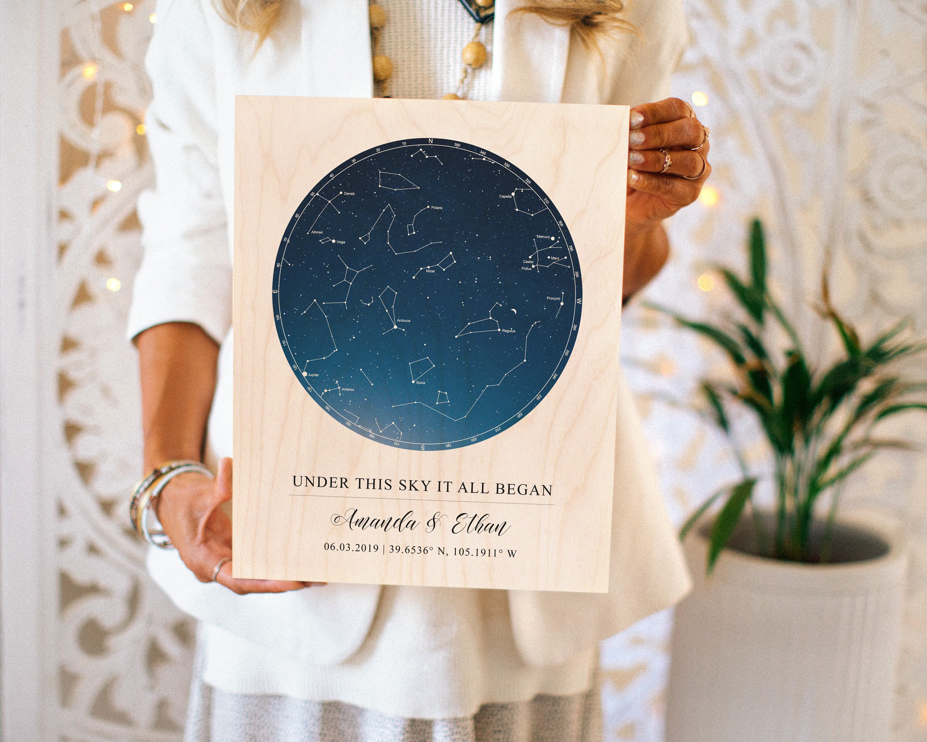 Wedding Gift Personalized Constellation Map Night Sky Custom - Etsy