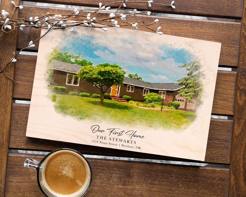 Custom Home Portrait Housewarming Gift First Home Gift Drawing - Etsy