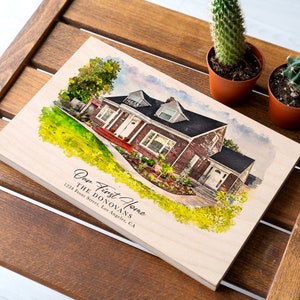 Custom Home Portrait Housewarming Gift First Home Gift Drawing From ...