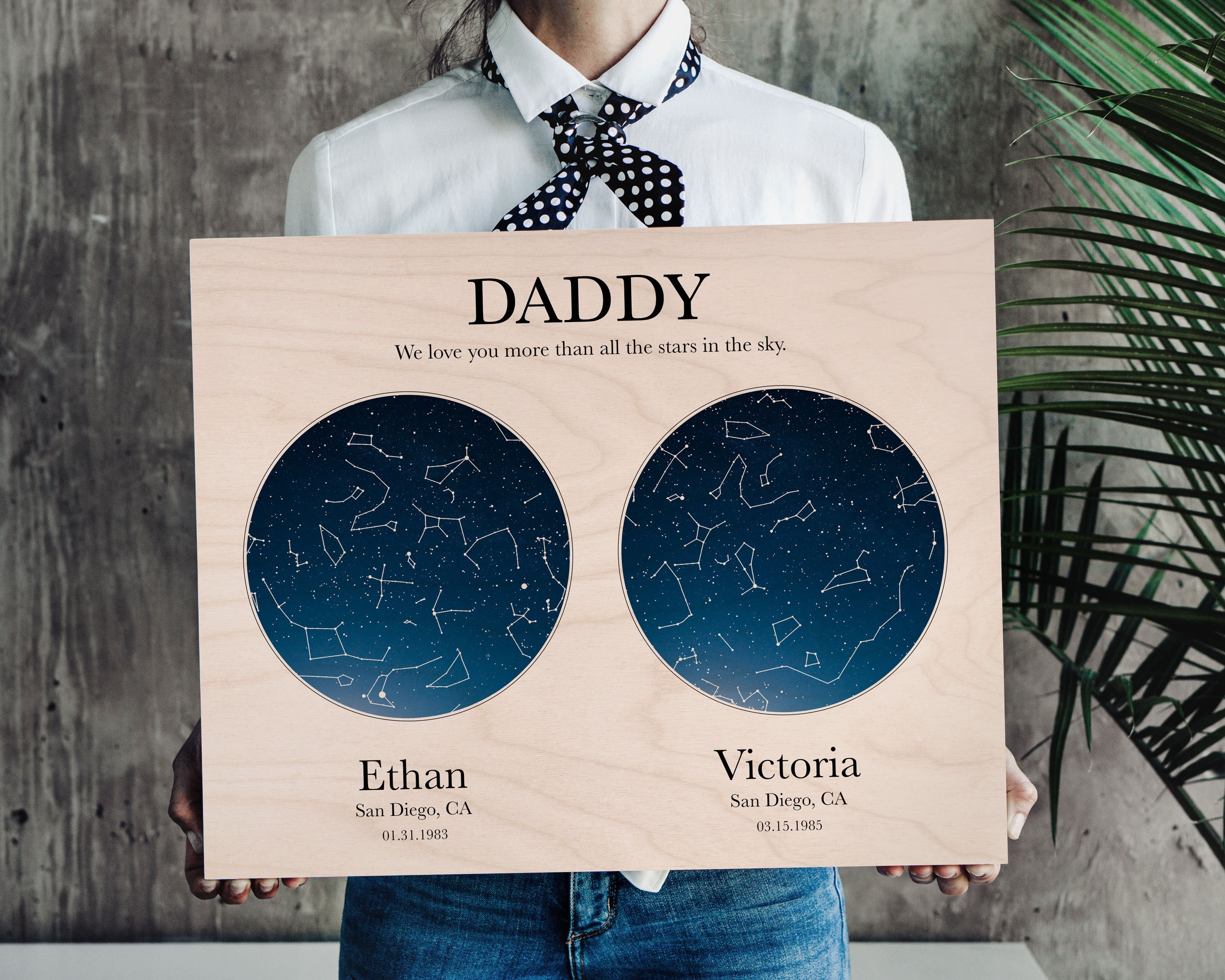 Custom Star Map Dad Fathers Day Gift From Kids Personalized - Etsy