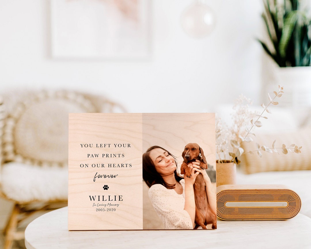 Dog Memorial Grief Gift, in Memory of Dog Quote and Photo on Wood ...