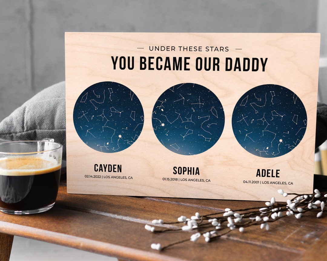 The Night You Became My Daddy Star Map Children Gift for Dad Fathers ...